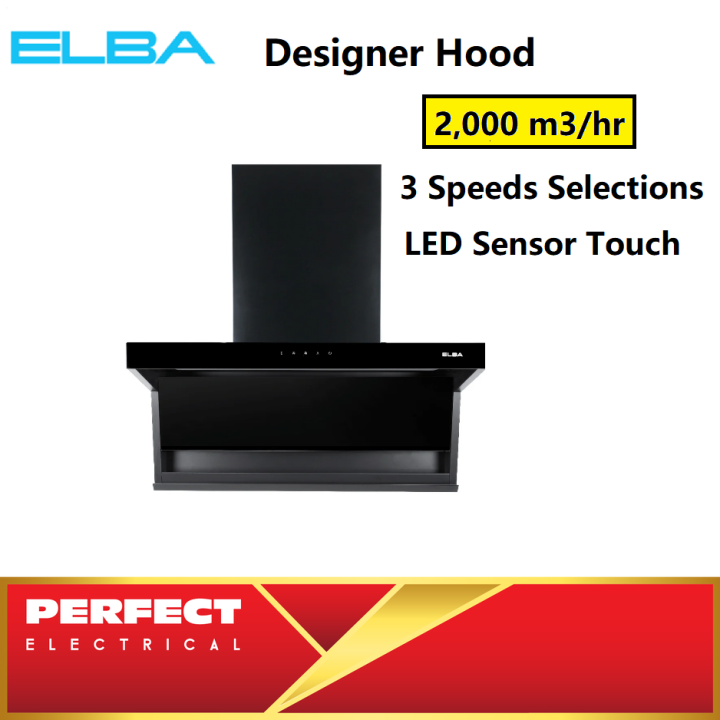 ELBA EH-Q9327ST(BK) COOKER HOOD RANGE HOOD 2,000m3/hr / 3 Speed sensor ...