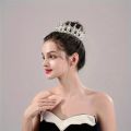 Crystal Round Crown Tiara Bridal Rhinestone King Crown Hair Jewelry ...