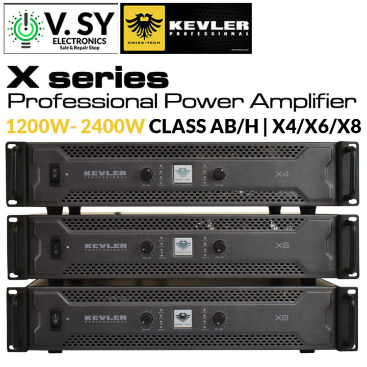 Original 2024 KEVLER X4 / X6 / X8 CLASS AB / H 1200W - 2400W 4-8 Ohms Bridge Professional POWER ...