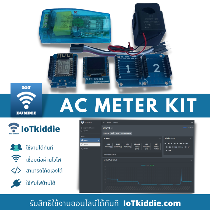 ชุดวัดไฟฟ้ากระแสสลับ Ac power meter kit, Digital Power meter kit พร้อม ...