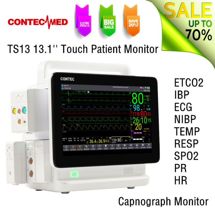 ContecMed TS13 Touch ETCO2+IBP 13.1 Inch Capnograph ICU Color patient ...