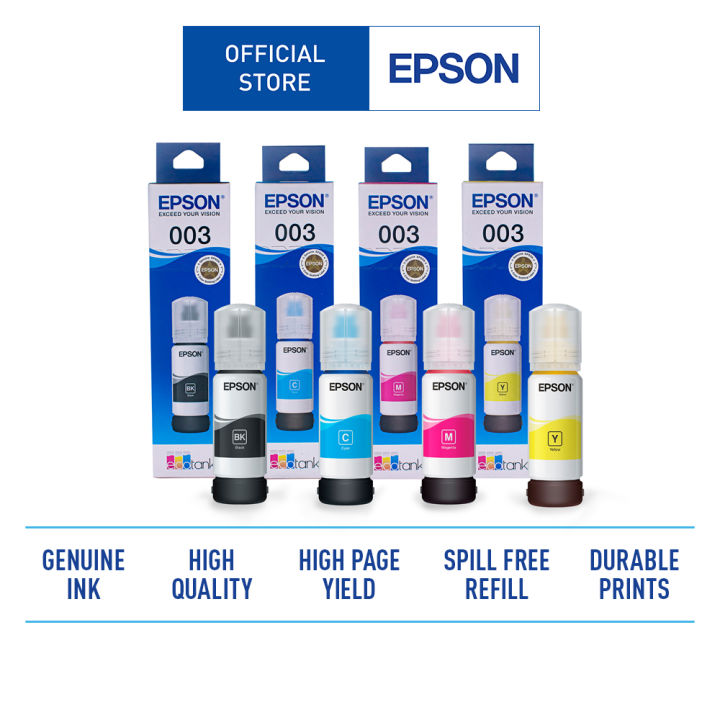 Epson 003 ink bottle (Black/Cyan/Magenta/Yellow) | Lazada Singapore
