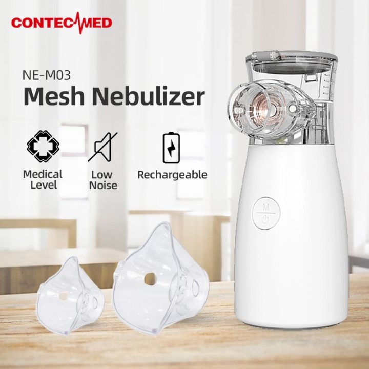 ContecMed NE-M03 Mesh Nebulizer 2 Marsks Inhaler Chargeable Ultrasonic ...
