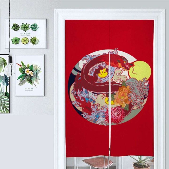ลักษณะ:Japanese noren Curtain,Red noren,ศิลปะกำแพงมังกรญี่ปุ่น,คลื่นที่ ...