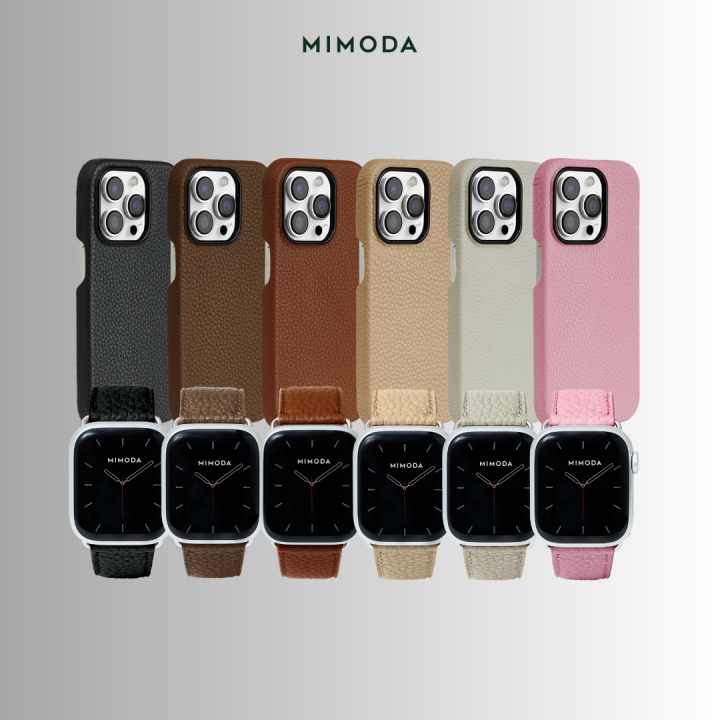 MIMODA l Set: เคสหนังแท้ และ สายนาฬิกาApple Watch หนังแท้ รุ่น Slim ...