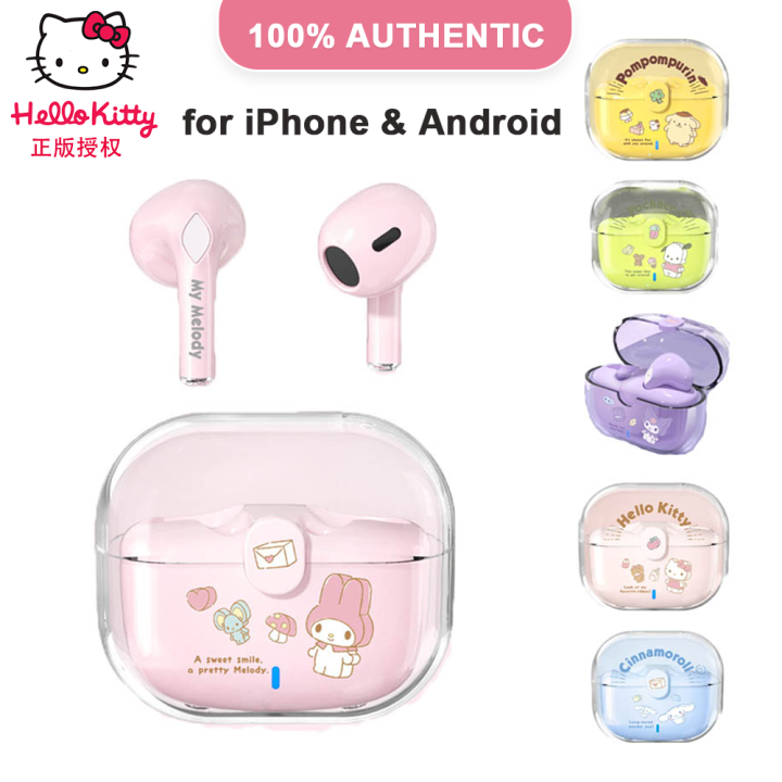 100% Authentic Sanrio Hello Kitty Wireless Bluetooth Earphone Kuromi ...