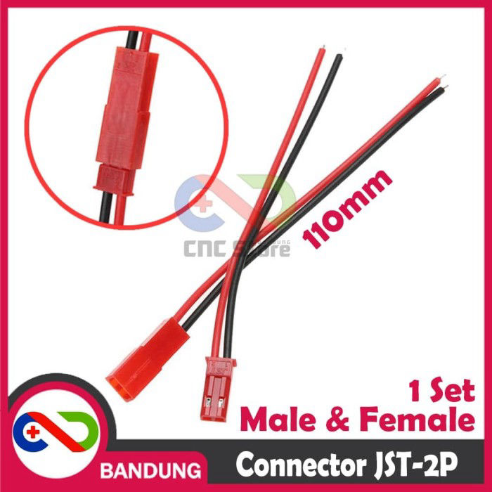 JST-2P JST CONNECTOR 2 PIN MALE FEMALE PAIR 10CM CABLE LIPO BATTERY KONEKTOR | Lazada Indonesia