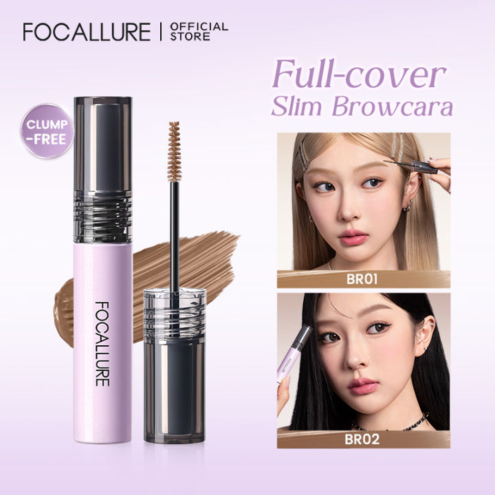 FOCALLURE Full Cover Slim Browcara Eyebrows Mascara Natural Brow Colors ...