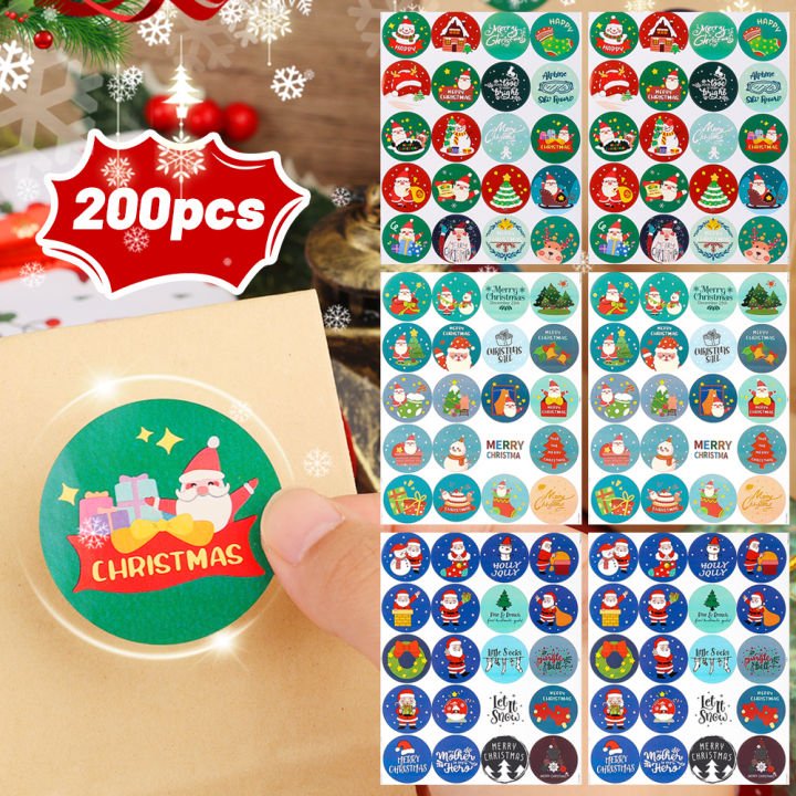 Merry Christmas Gift Stickers Advent Calendar Number Paper Stickers ...