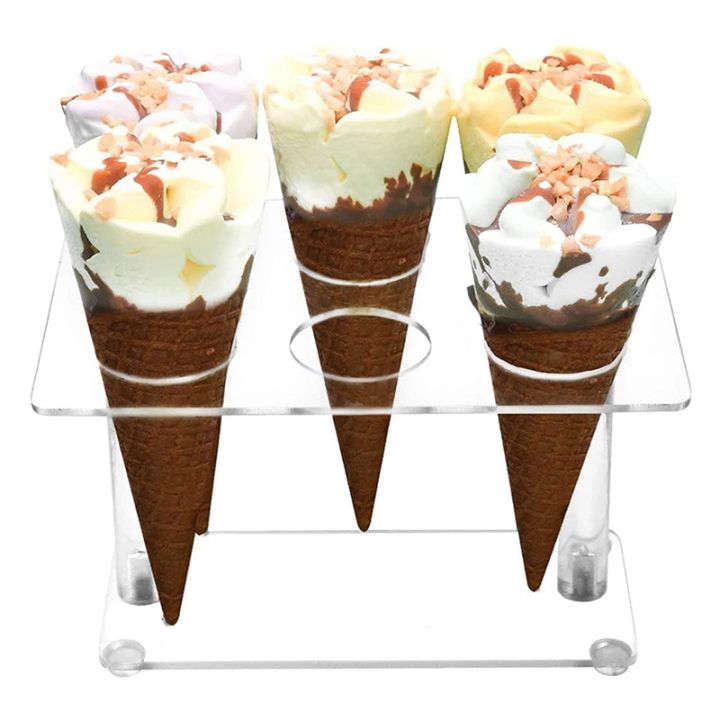 Cone Holder, Clear Acrylic Ice Cream Cone Holder, Cone Display Stand ...