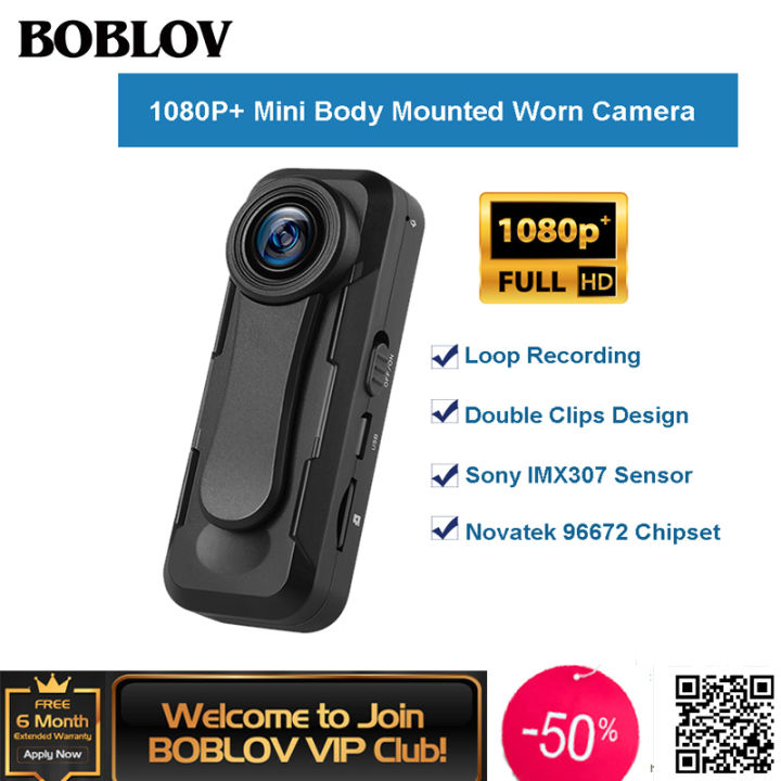 BOBLOV W1 1080P Mini Camera Body Mounted Worn Camera Loop Recording ...