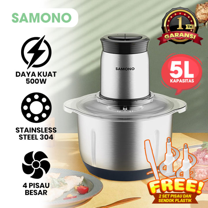 SAMONO Food Chopper 2 in 1 Stainless Steel 304 Kapasitas 5 Liter ...