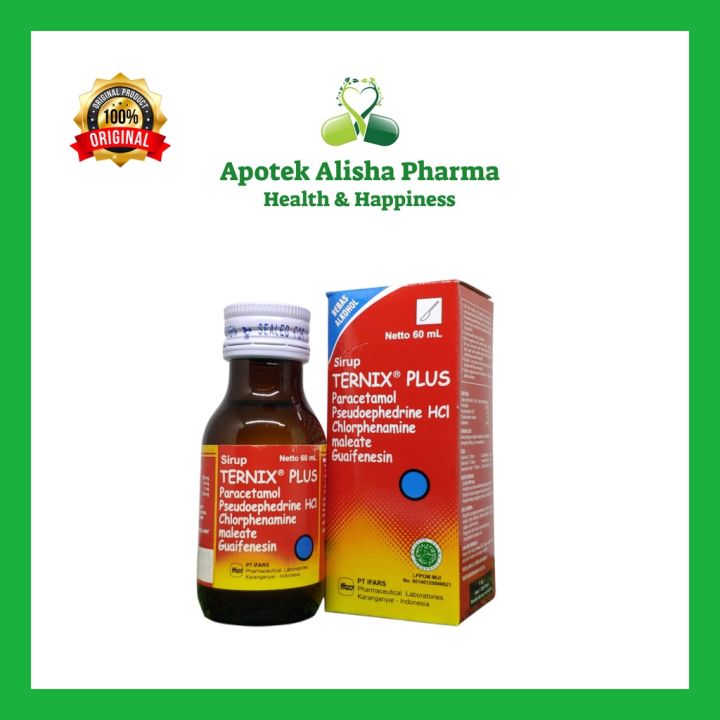 Ternix Plus Merah Sirup 60ml 6 Botol Ternik Syrup Obat Flu Batuk Demam ...