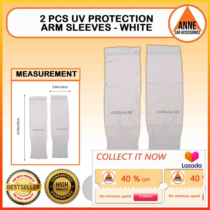 Rider Sleeve 2pcs UV Protection Arm Sleeves - White for Motorcycle ...