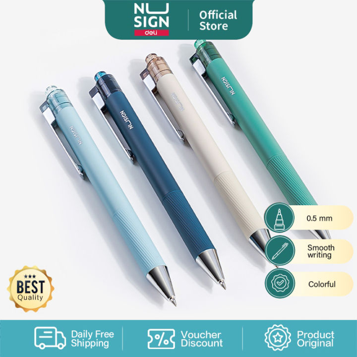 Nusign by Deli Ballpen 0.5mm Gel Pen Extra Smooth Writing Assorted ...
