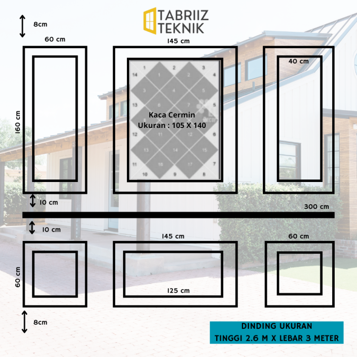 Tinggi 2,6 Meter x Lebar 3 Meter Paket Wall Moulding List Profil Kayu ...