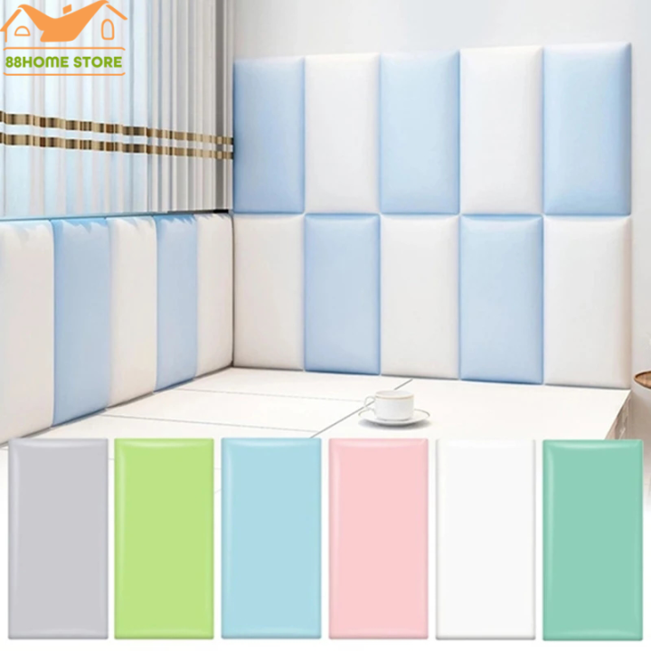 【88HomeStore】3D Anti-collision Soft Wall Cushion Pad Children's Room ...