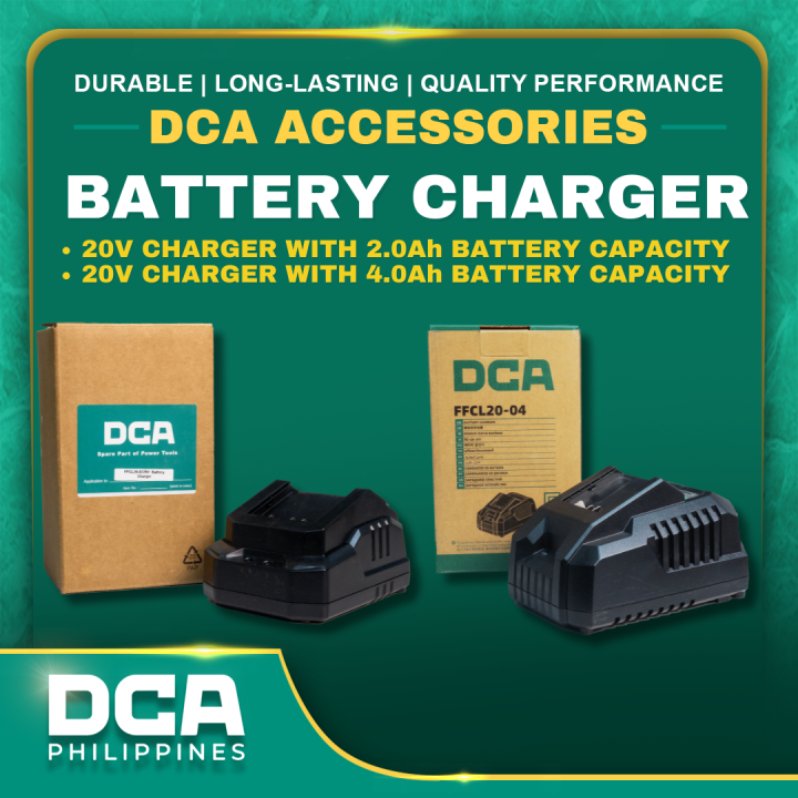 DCA Accessories Battery Charger 20V Battery with 2.0Ah/4.0Ah Battery ...