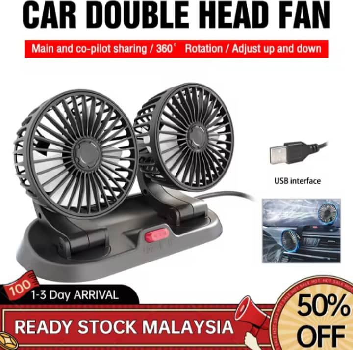 Propappa - 🔥🔥Strong USB Mini Car Fan Portable Dual Head 360 Kipas ...