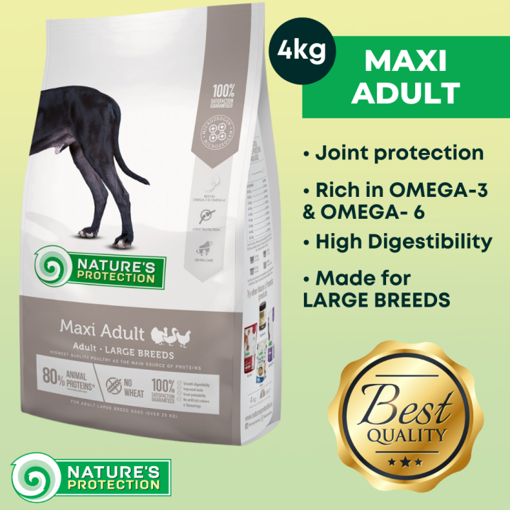 Nature's Protection MAXI ADULT poultry LARGE BREED DOG 4kg | Lazada PH