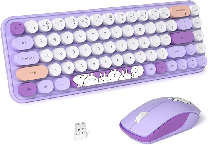Wireless Keyboard And Mouse Cute Mouse And Keyboard 2.4G Wireless ...