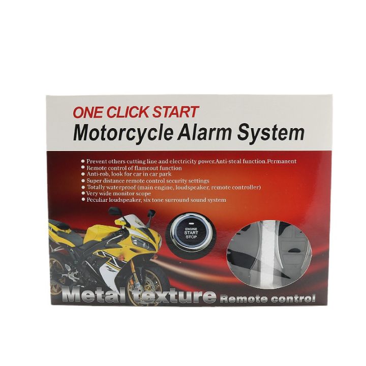 Motorcycle One Click Start Two way Alarm System with Engine Start And ...
