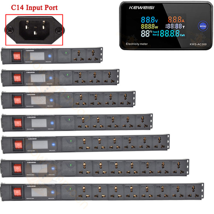 PDU Power Strip IEC C14 Input with LCD display voltmeter ammeter power ...