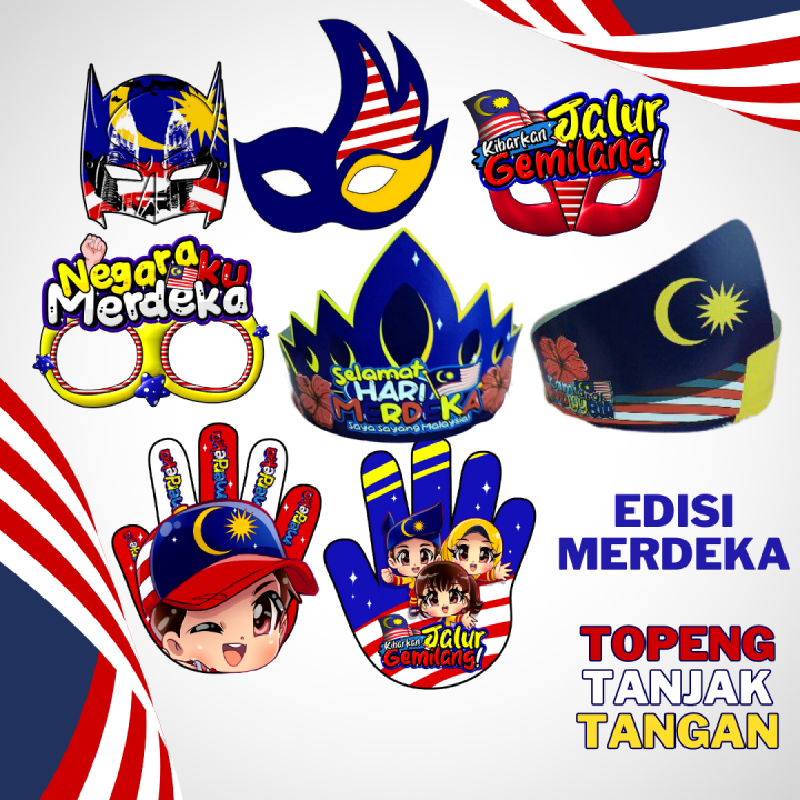 Topeng Merdeka Kanak-kanak Mask Patriotik Tanjak | Lazada