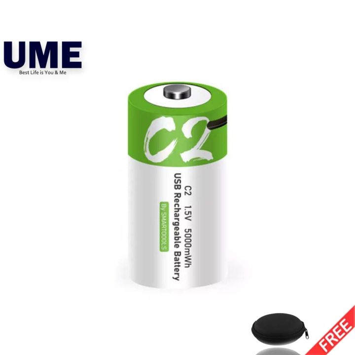 Type-C USB Recharge Battery C Size 1.5V Rechargeable Type C Lithium Ion ...