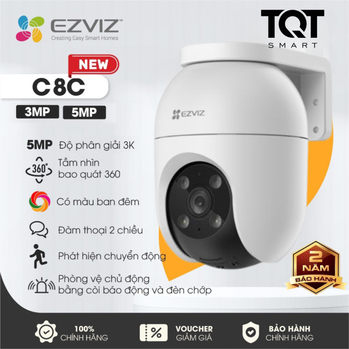 [Mẫu mới C8C New] Camera Wifi EZVIZ C8C 3K 5MP|C8C 2K+ 4MP Ngoài Trời - Siêu Nét, Xoay 360 độ ...