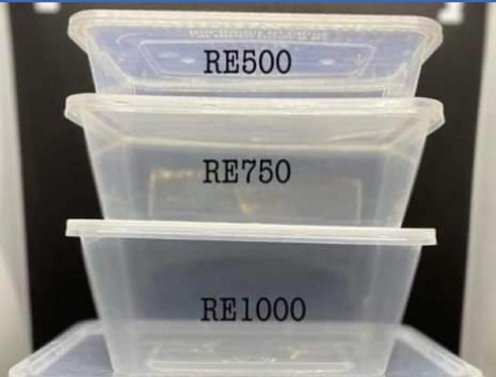Microwavable Rectangle Container RE500, RE750, RE1000 sold by 10's ...