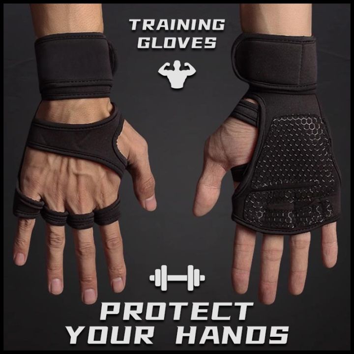 1pair Weight Lifting Training Gloves Fitness Sports Body Building ...