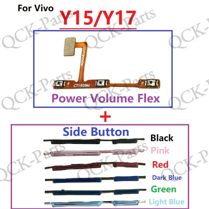 For Vivo Y15 Y17 Power on / off Switch Button Side Volume Up Down Buttons Flex Cable Replacement ...