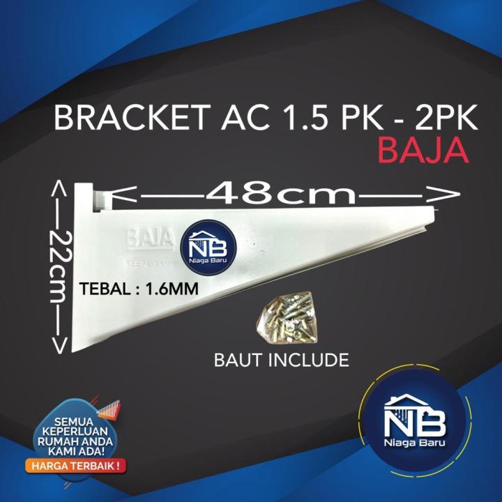 Bracket AC Outdoor Bracket 1.5 pk dan 2 pk FULL SET BAUT+RING+DYNABOLT ...