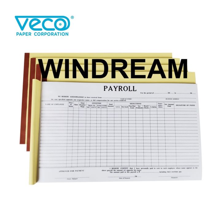 Veco Payroll Pad 8.5in x 14in 50sheets Notebooks | Lazada PH