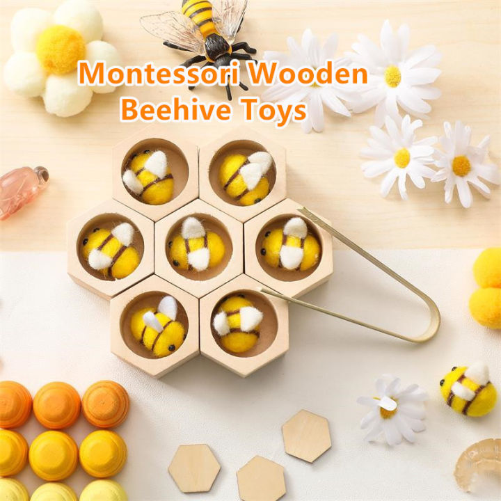 Kids Fine Motor Skill Toy Clamp Bee to Hive Matching Game Montessori ...