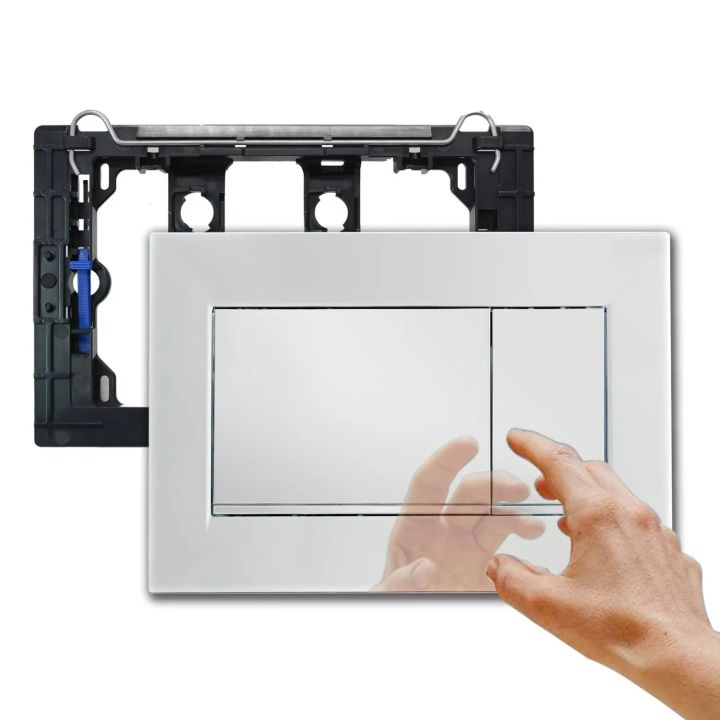 Dual Flush Push Button Flushing Plate Lever Set and Mounting Frame ...