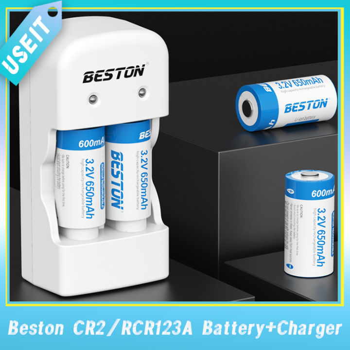 Beston CR2/RCR123A battery charging adapter 3.6V rechargeable lithium ...