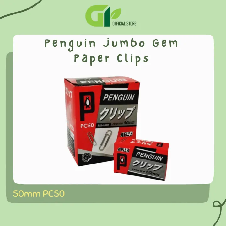 Penguin Jumbo Gem Paper Clips 50mm PC50 / Jumbo Paper Clips / Klip ...