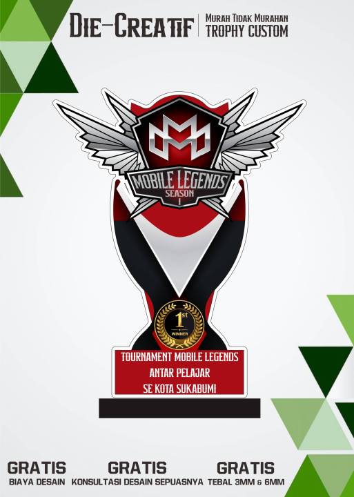 Trophy Mobile Legends/Piala Mobile Legends/Plakat Mobile legends/Bahan ...