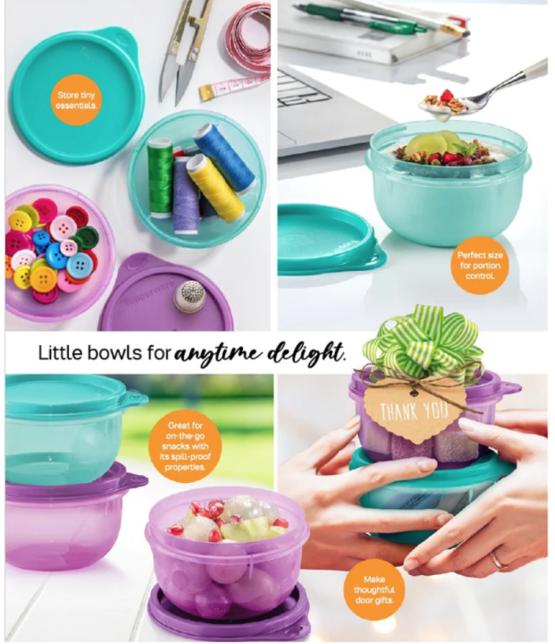 Tupperware Mini Bowls (3pcs/6pcs set) 250ml - Airtight and Liquid tight ...