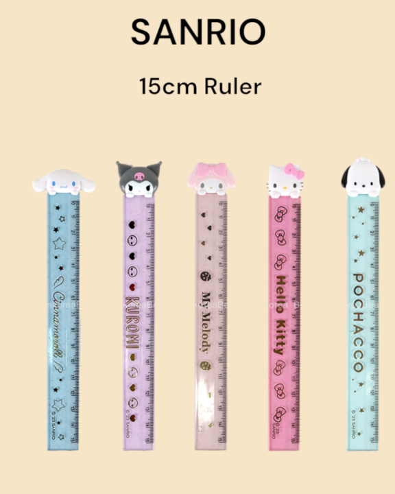 [SANRIO] 15cm Ruler (Cinnamoroll Kuromi Mymelody Kitty Pochacco ...