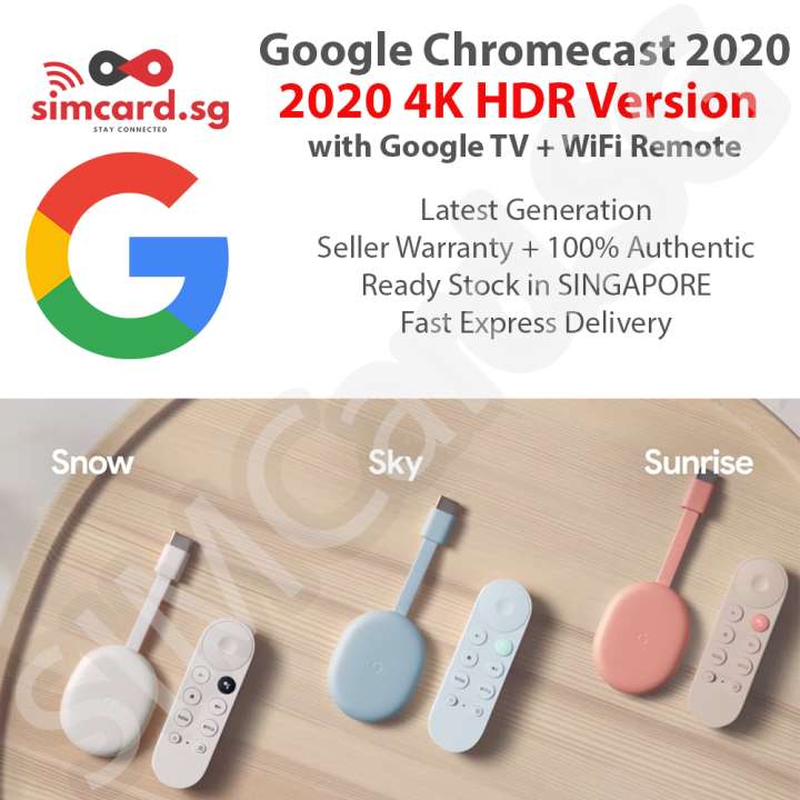 Google Chromecast (2020) / Ultra 4K TV Streaming Media Player Stick ...