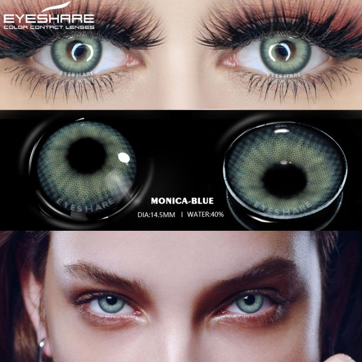Eyeshare【Bayar Di Tempat】Softlens 1 Sepasang MONICA GREEN Lensa Kontak ...