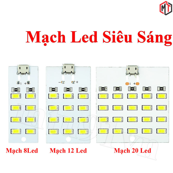Mạch 8 / 12 / 20 Led Siêu Sáng Dùng Nguồn Micro USB 5v | Lazada.vn