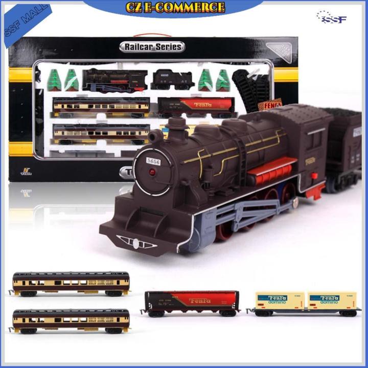 Train Set Metal Alloy Electric Trains w/ Steam Locomotive,Oil Tank ...