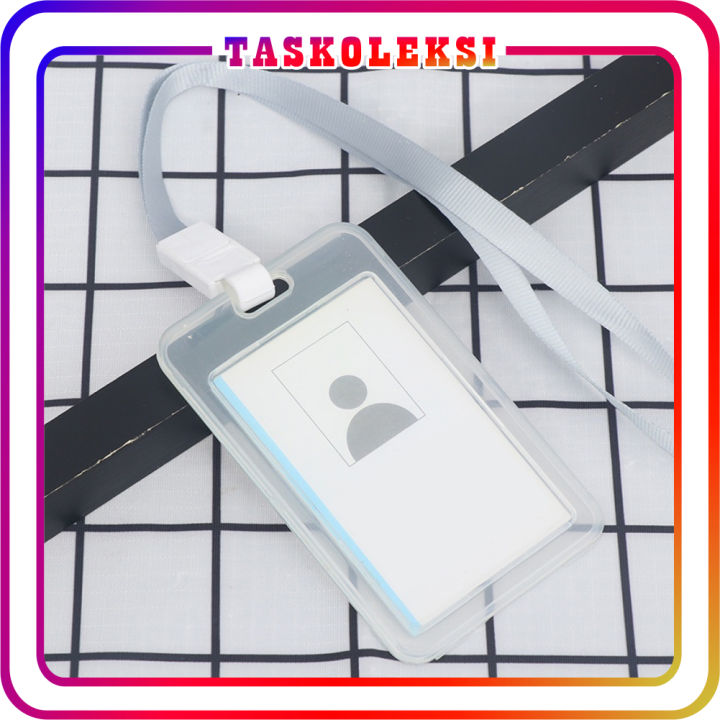 TK ID CARD Holder Mika Name Tag Card Frame Model Box Gantungan Tempat Wadah Kartu Nama Tebal ...