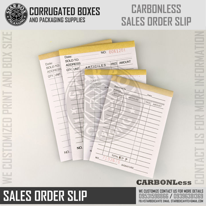 Starbox Carbonless Carbonized Sales Order Slip Duplicate Triplicate ...