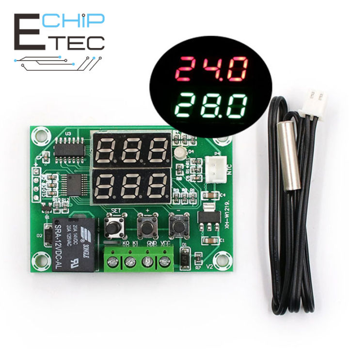 1PCS W1219 DC 12V Dual LED Digital Thermostat Control Relay Regulator ...