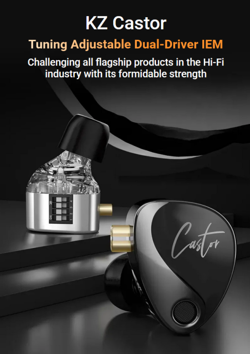 KZ Castor In Ear Monitor with 2 Dynamic Drivers (Harman Target with ...